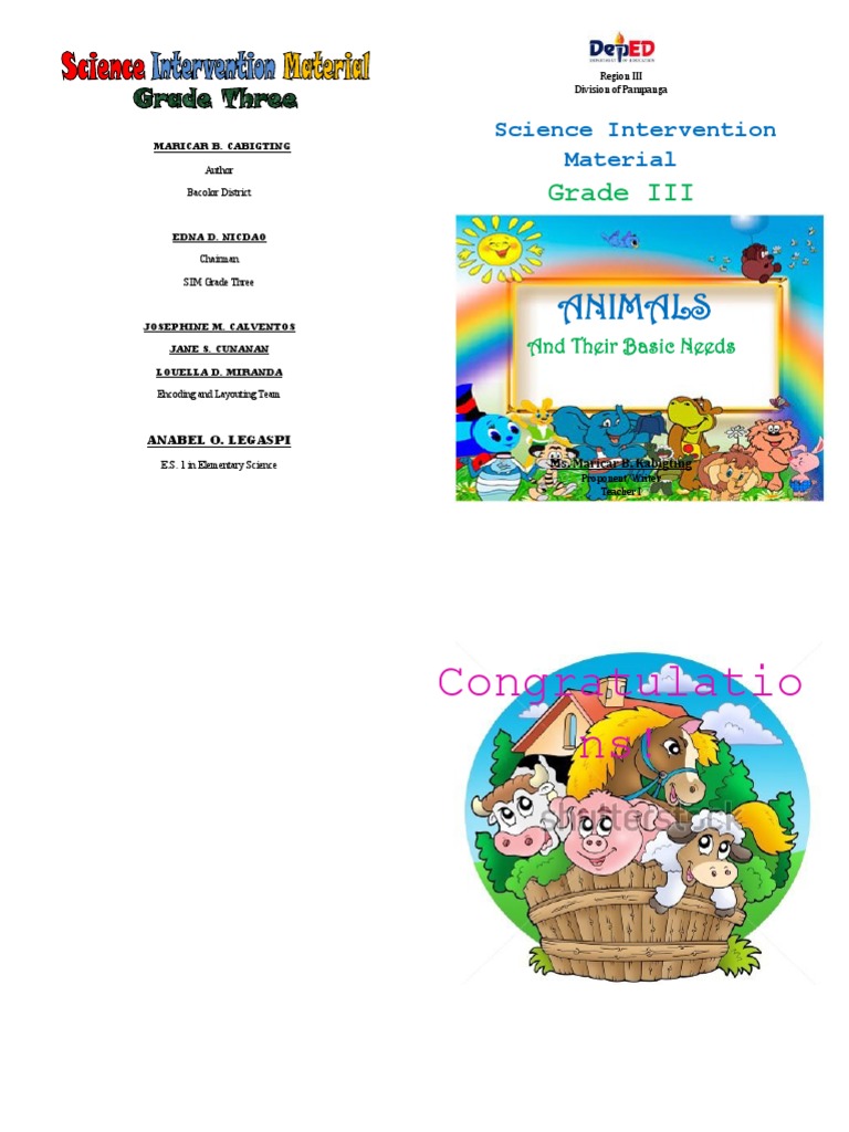 SIM Animals & Their Basic Needs | PDF | Water | Nature