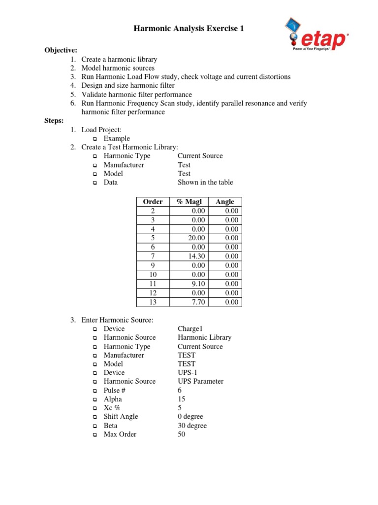 Harmonic Analysis Exercise 1: Objective | PDF | Telecommunications Engineering | Computer ...