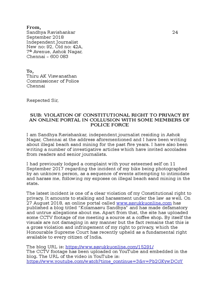 Letter To CoP 240918 | PDF | Closed Circuit Television | Privacy