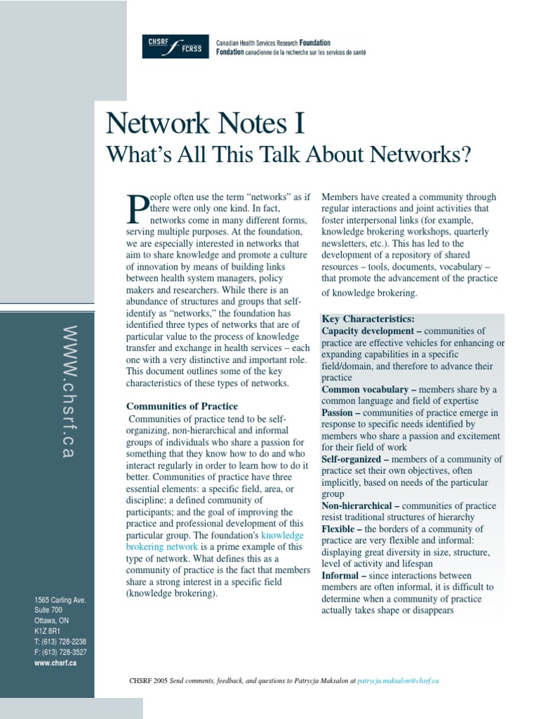 Network Notes 1 e | PDF | Community | Expert