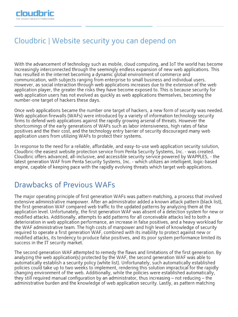 Cloudbric Product Guide | PDF | Computer Security | Security