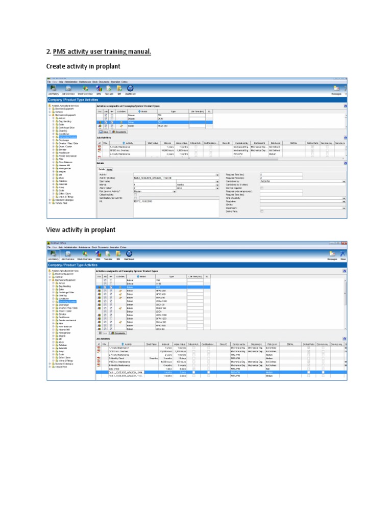 PMS Activity User Training Manual | PDF