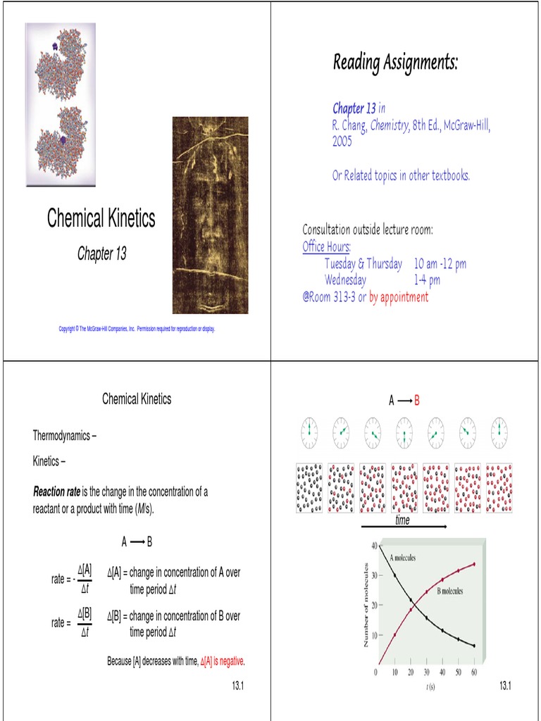 Chemical Kinetics: Reading Assignments | PDF | Stoichiometry | Chemical ...