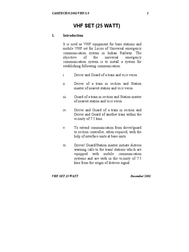 Handbook On VHF Set 25 W | PDF | Very High Frequency | Antenna (Radio)