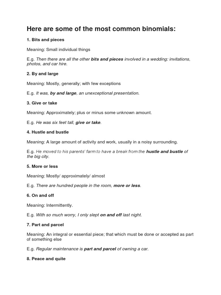 Here Are Some of The Most Common Binomials | PDF