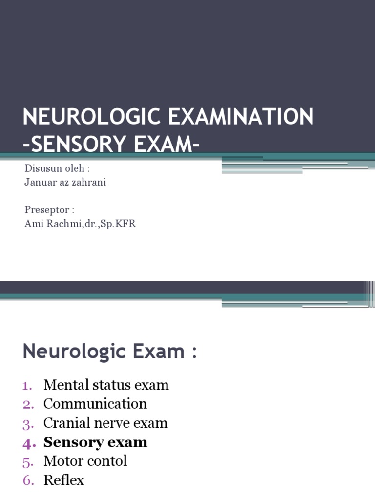 Neurologic Sensory Examination Guide | PDF