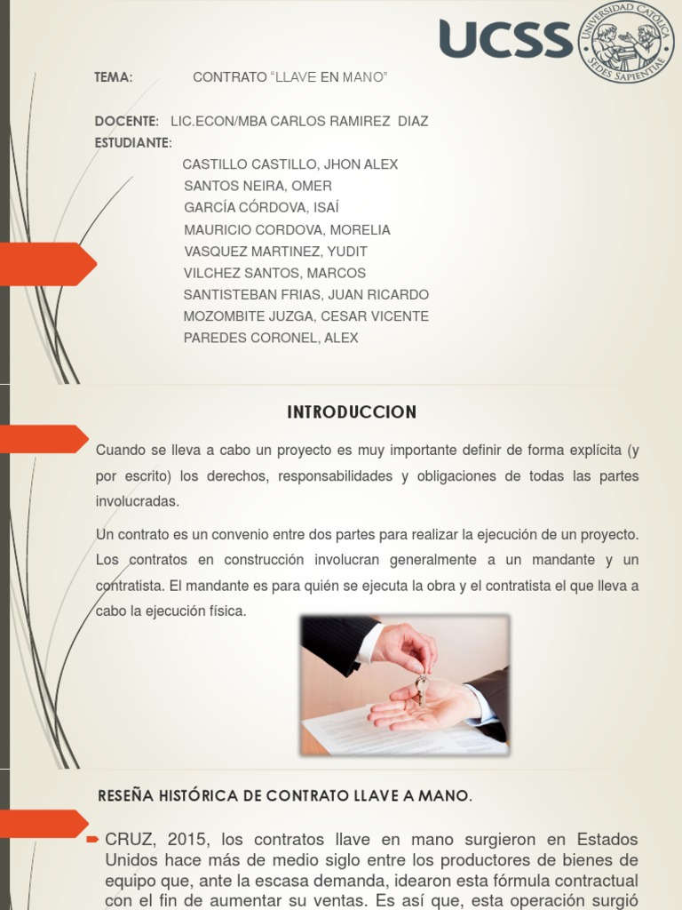 Contrato Llave en Mano Diapos | PDF | Outsourcing | Business