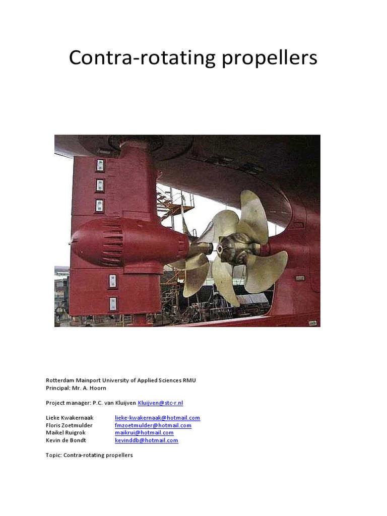 Contra Rotating Propellers | PDF | Propeller | Marine Propulsion