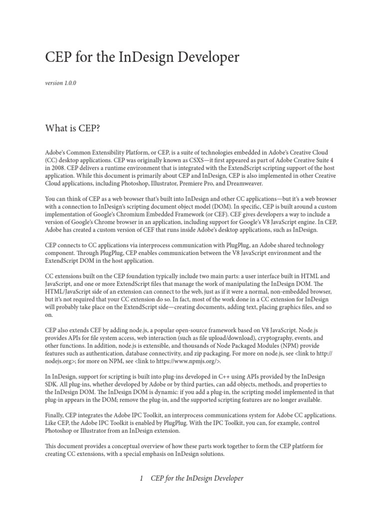CEP 6.1 HTML Extension Cookbook | PDF | Adobe In Design | Java Script