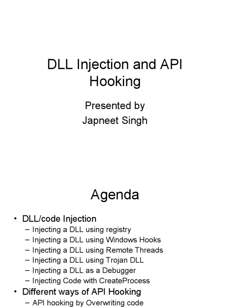 DLL Injection and API Hooking Techniques | PDF | Microsoft Windows ...