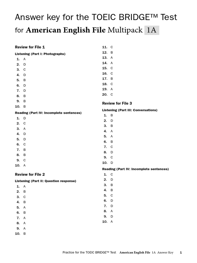 A001512 TOEIC Pract - Tests - 1A - AK PDF | PDF | Standardized Tests ...