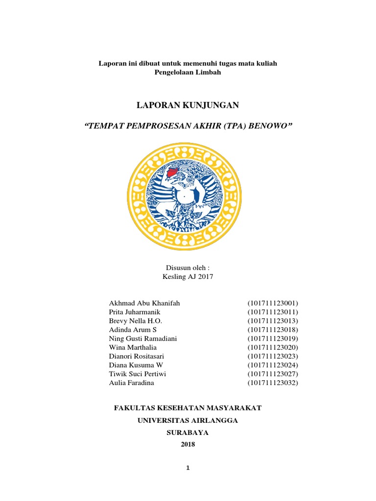 Laporan Kunjungan Lapangan TPA Benowo | PDF | Sains & Matematika