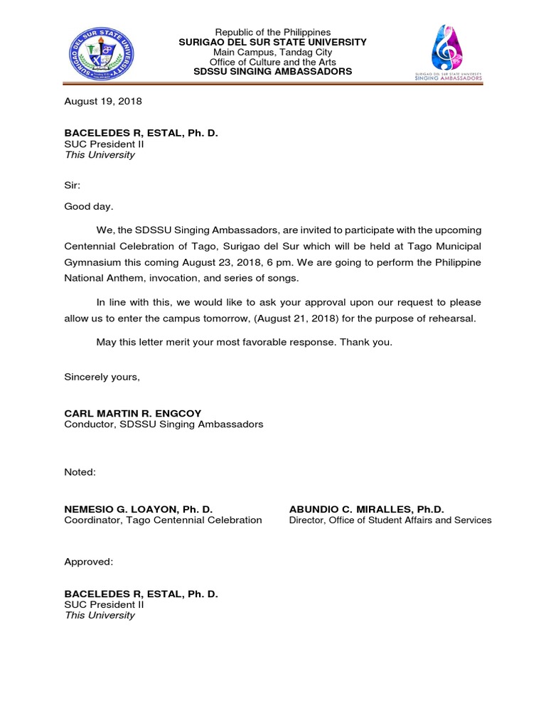 Letter For Letting Us in | PDF