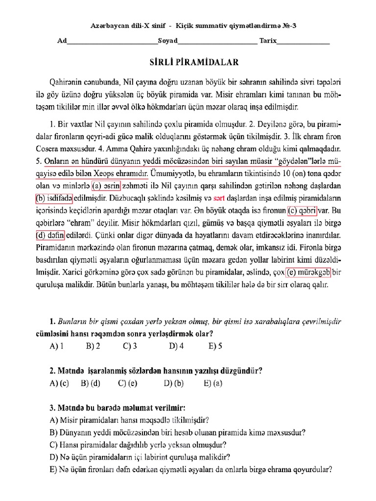 10 Azərbaycan Dili KSQ 3 | PDF