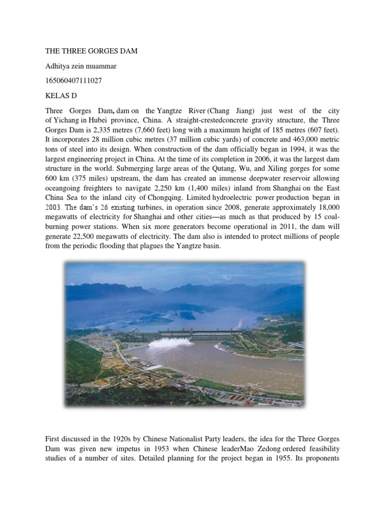 Three Gorges Dam | PDF | Dam | Reservoir