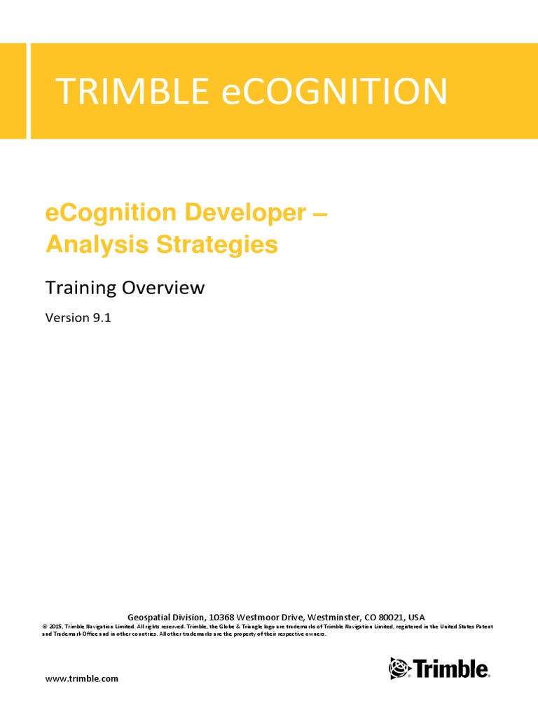Trimble Ecognition: Ecognition Developer - Analysis Strategies | PDF ...