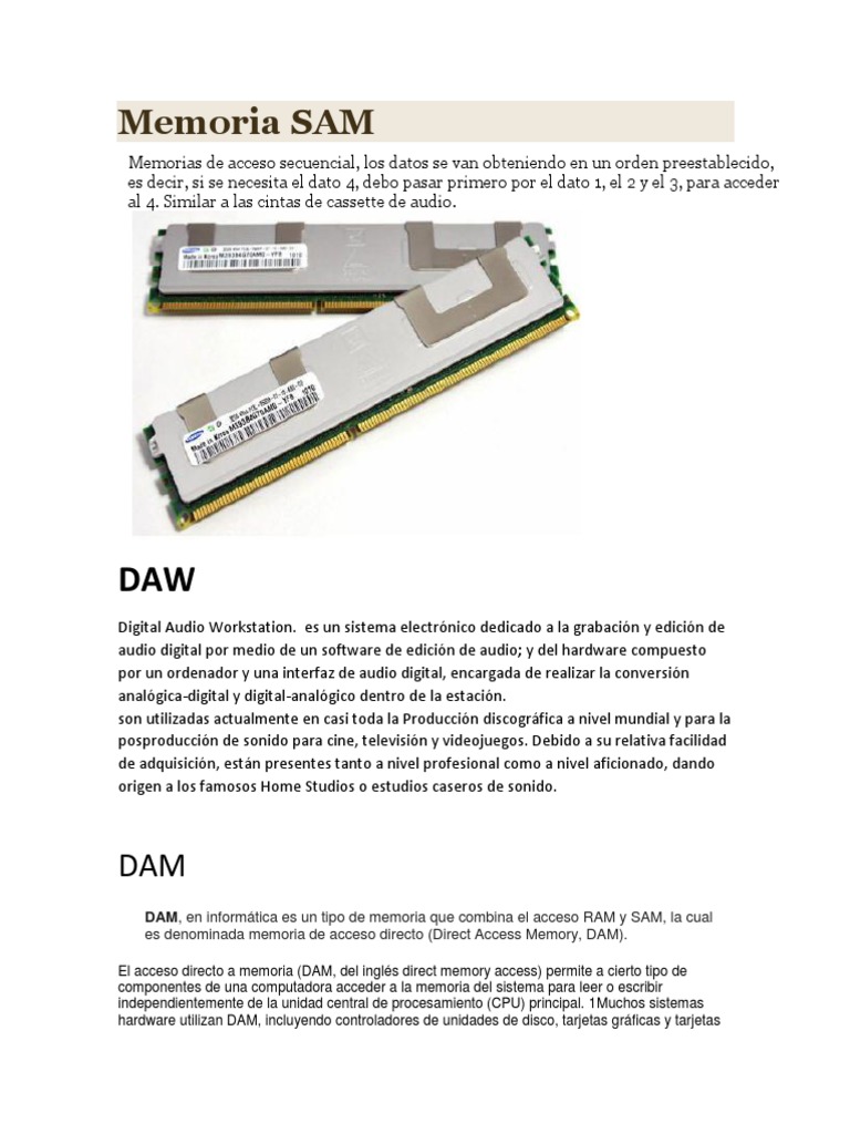 Memoria SAM | PDF | Lenguaje ensamblador | Unidad Central de procesamiento