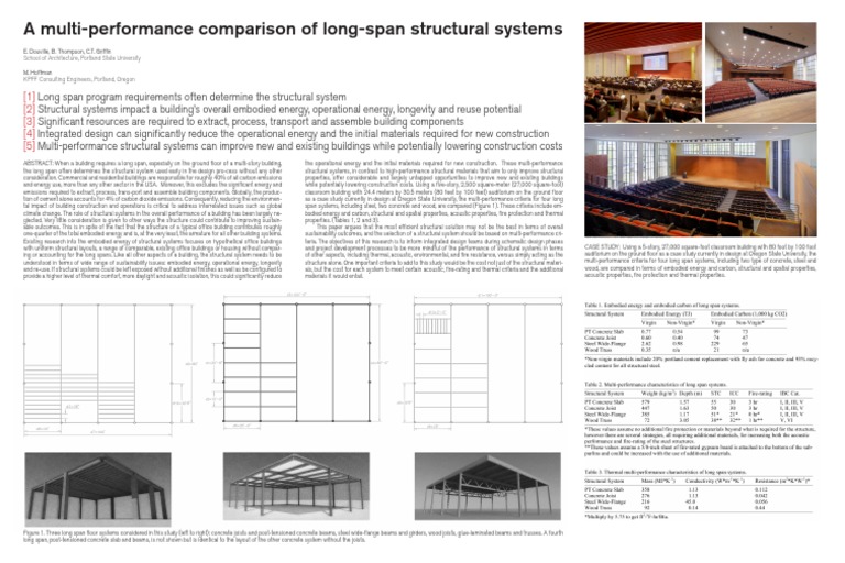 A Multi-Performance Comparison of Long-Span Structural Systems | PDF | Concrete | Design