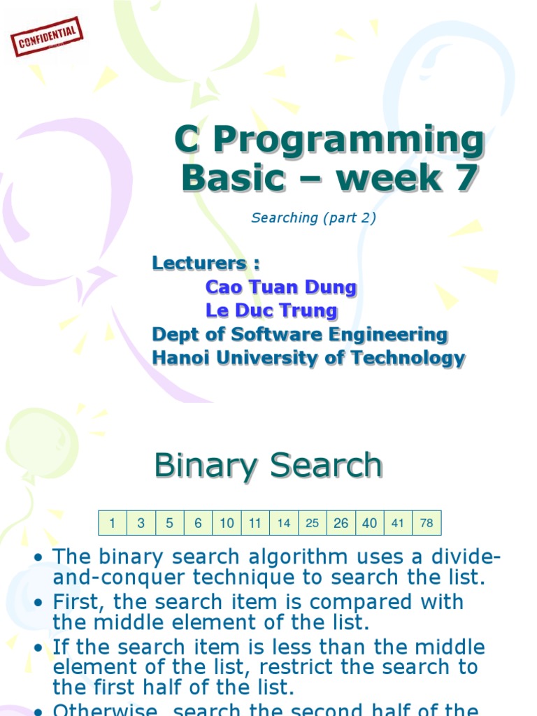 C Programming Basic - Week 7: Lecturers | PDF | Computer Programming | Areas Of Computer Science
