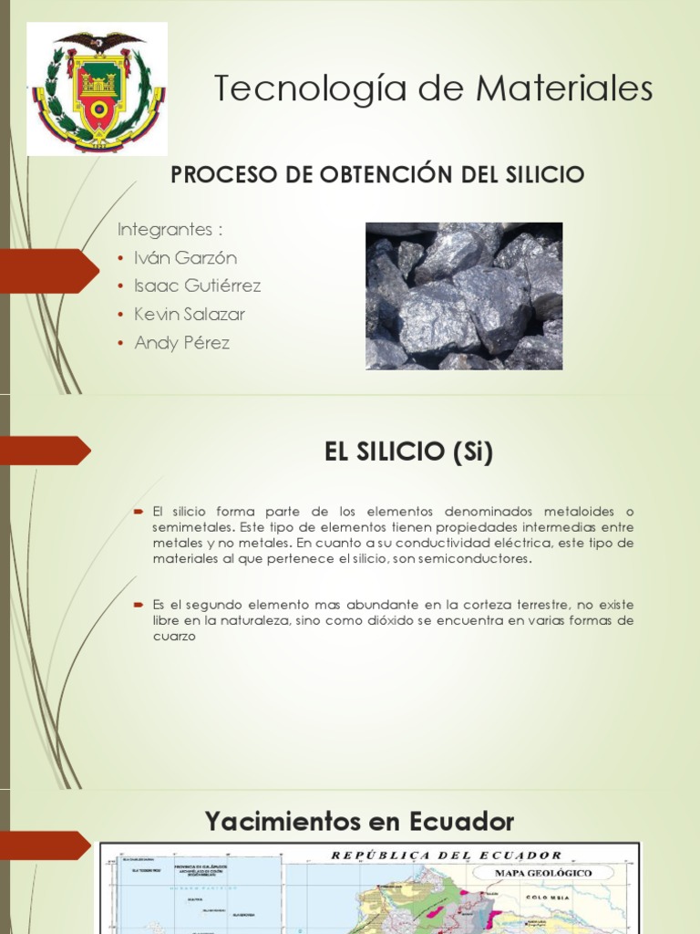 Proceso de Obtención del Silicio | PDF | Silicio | Agua