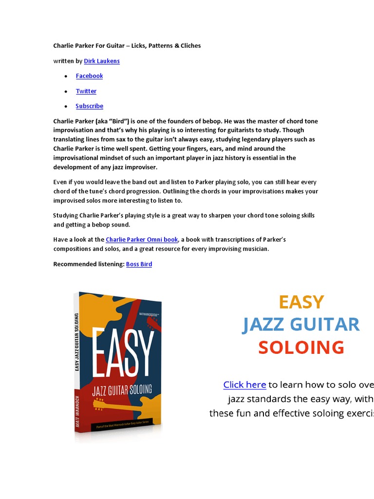 Charlie Parker For Guitar | PDF | Elements Of Music | Music Theory