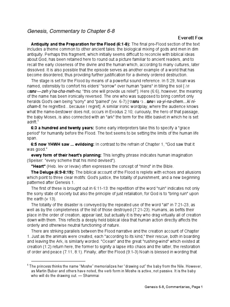 Genesis 6-8 Commentaries | PDF | Flood Myth | Genesis Flood Narrative