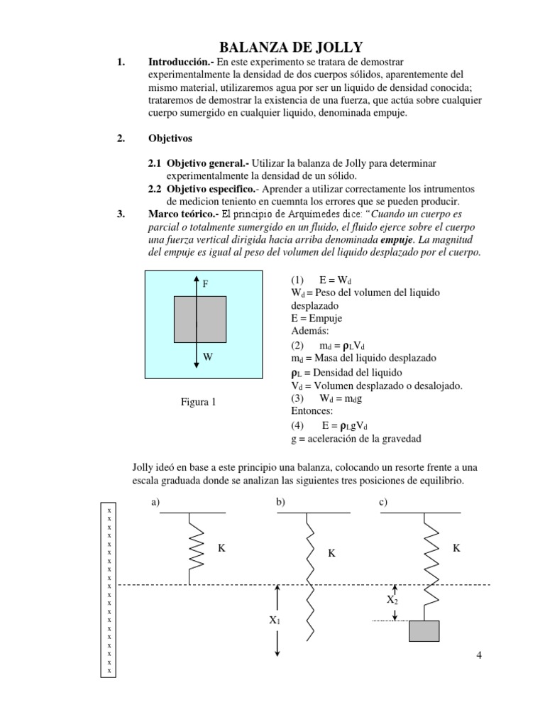 01 - Balanza de Jolly | PDF | Densidad | Líquidos
