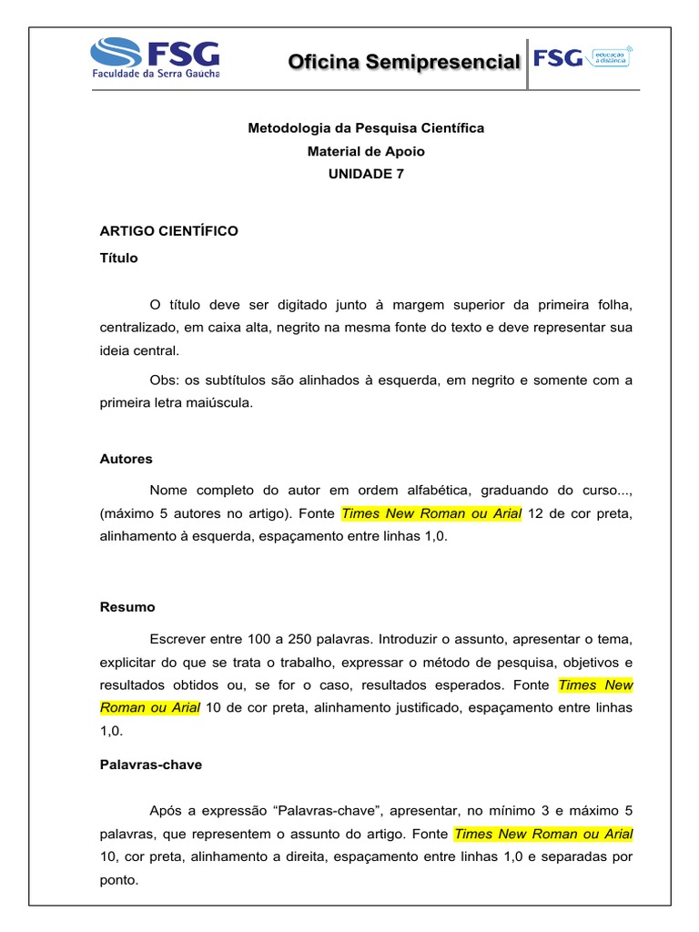 Modelo de Artigo Científico | PDF | Método Científico | Inquérito