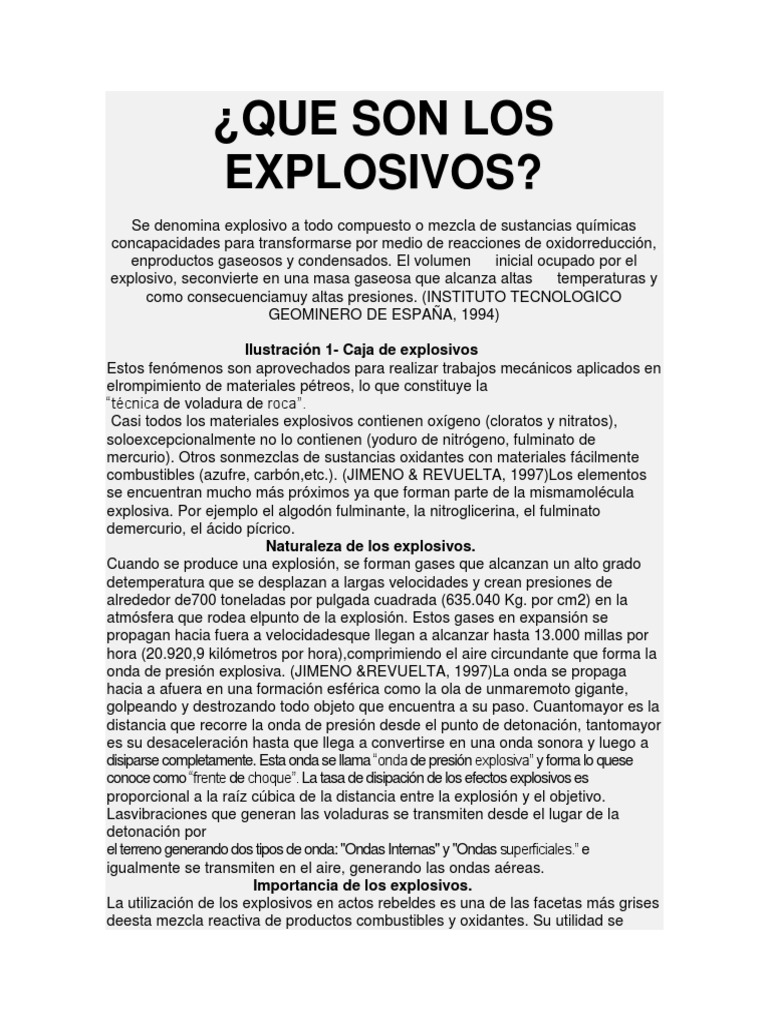Que Son Los Explosivos | PDF | Material explosivo | Materiales