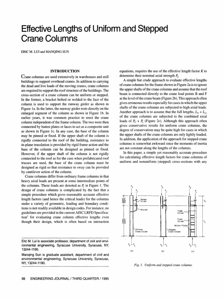 Effective Lengthsof Uniformand Stepped Crane Columns | PDF | Buckling ...