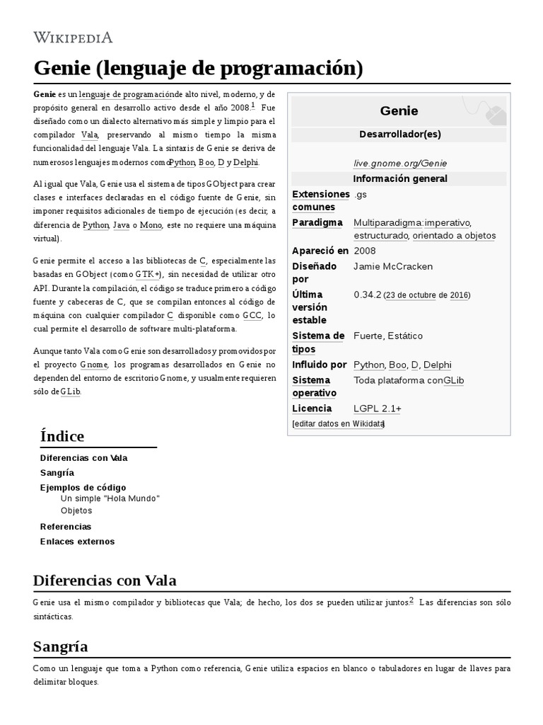 Genie (Lenguaje de Programación) | PDF | Desarrollo de software | Áreas ...