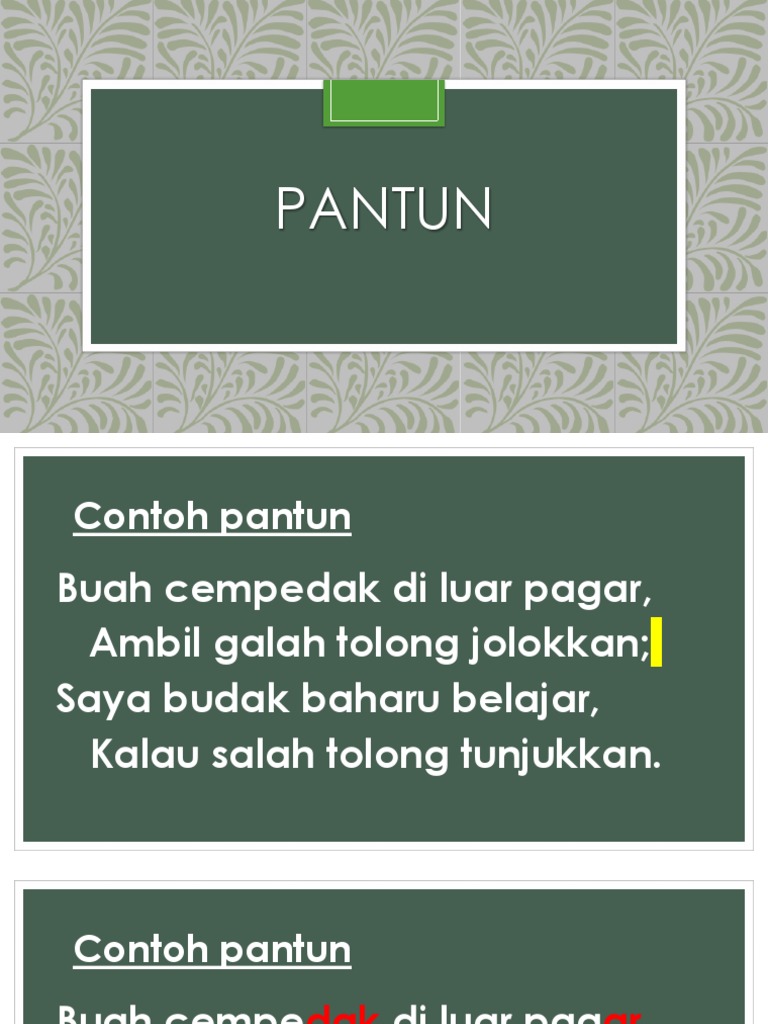 PANTUN TRADISIONAL MELAYU | PDF