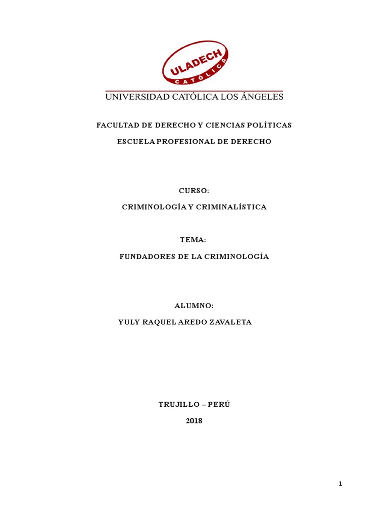 Fundadores de la Criminología: Lombroso, Ferri y Garófalo | PDF ...