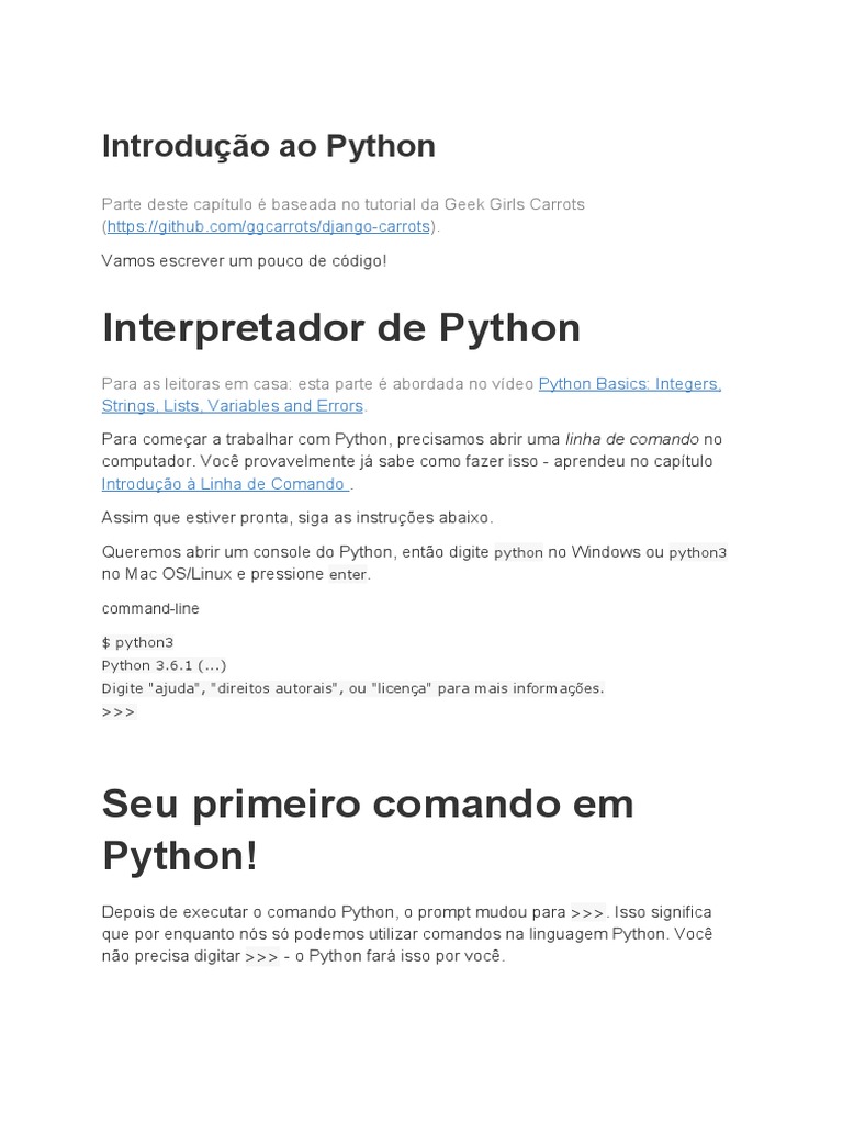 Introdução Ao Python | PDF | Python (linguagem de programação) | Linux