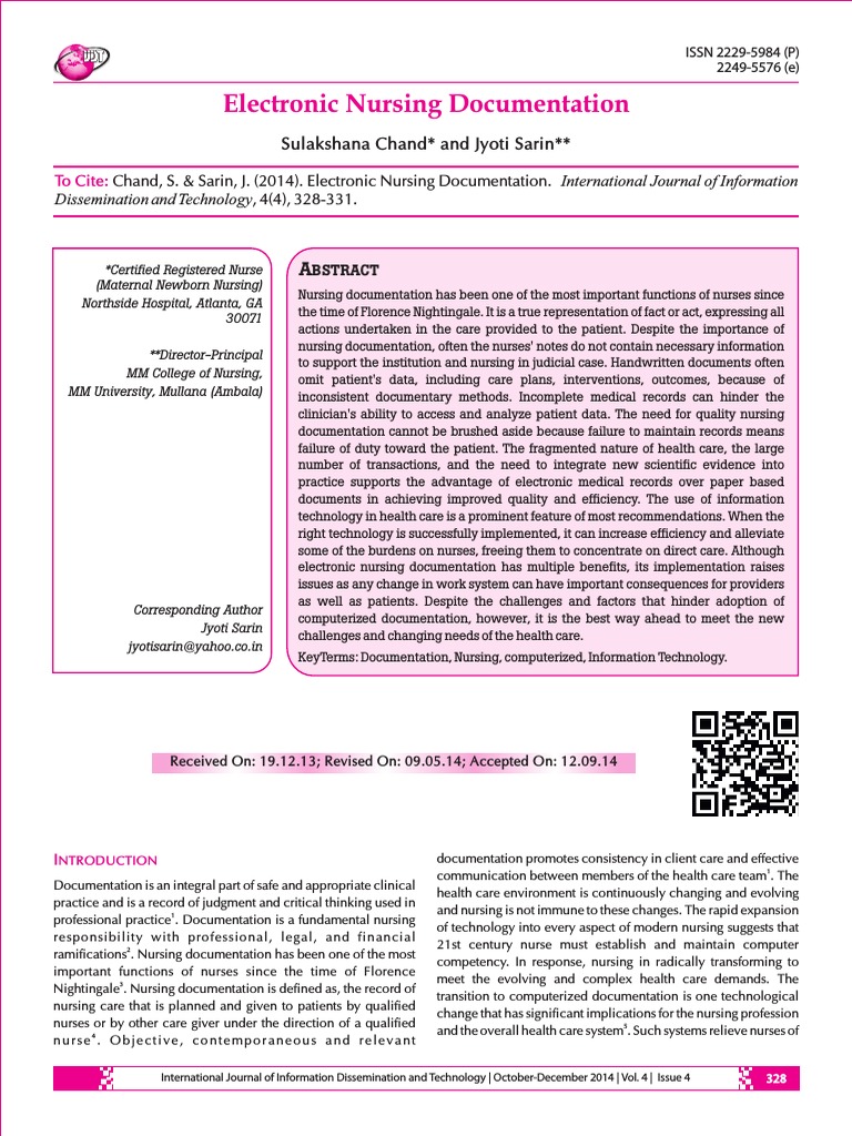 Computerized Nursing Documentation PDF | PDF | Electronic Health Record ...