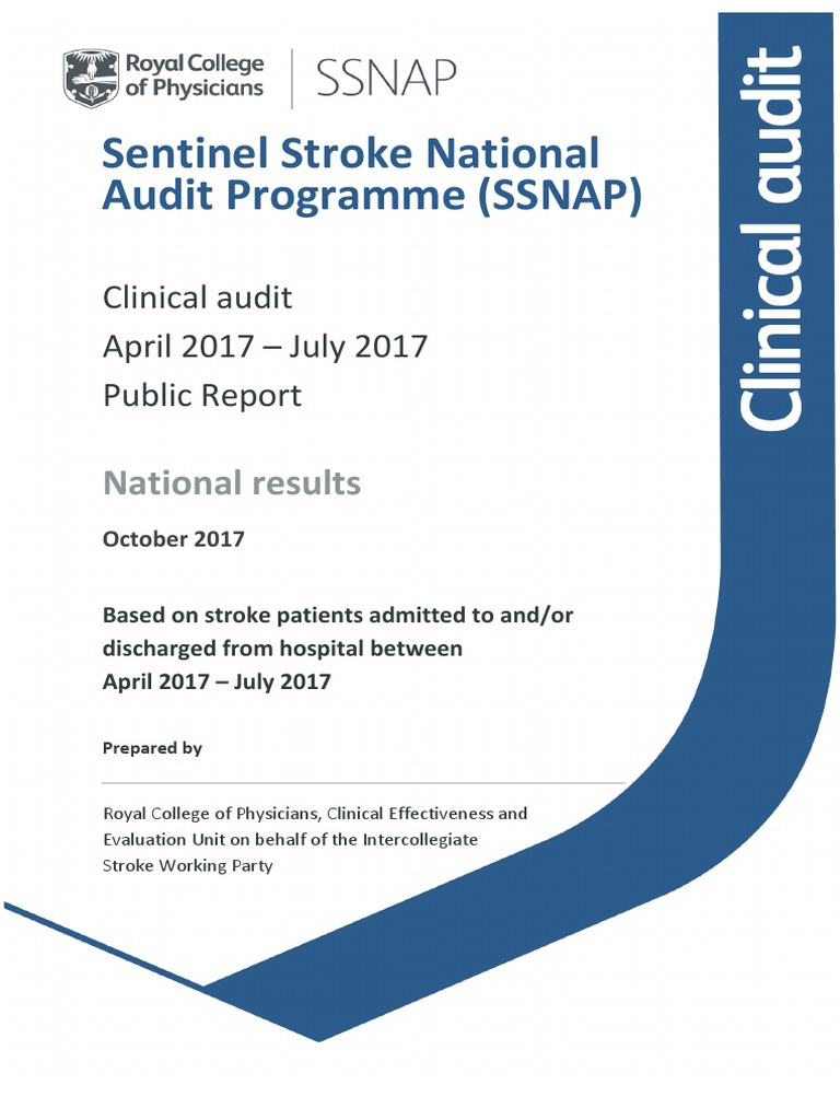 SSNAP Clinical Audit Report 2017 | PDF | Stroke | Patient