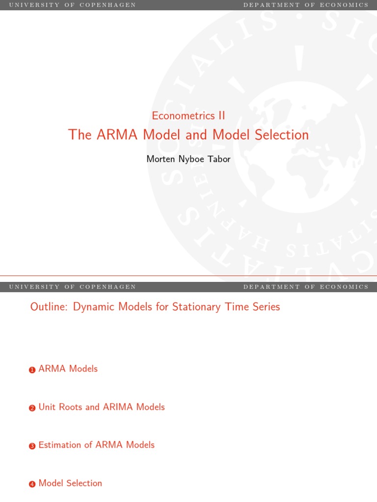Slides 2-04 - The ARMA Model and Model Selection PDF | PDF ...