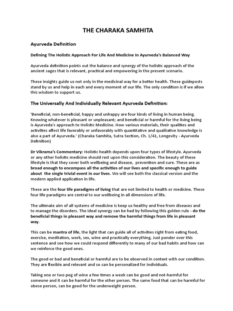 The Charaka Samhita | PDF | Ayurveda | Agonist