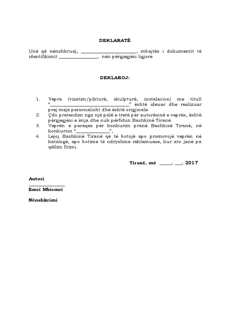 Deklarate e Autorit | PDF