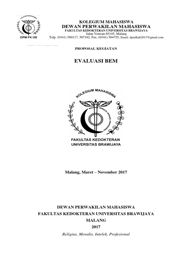 Proposal Kegiatan Eval Bem 2017 Fix | PDF