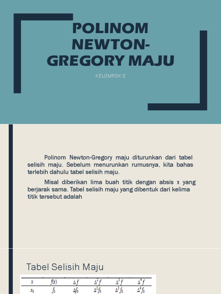 Polinom Newton-Gregory Maju | PDF