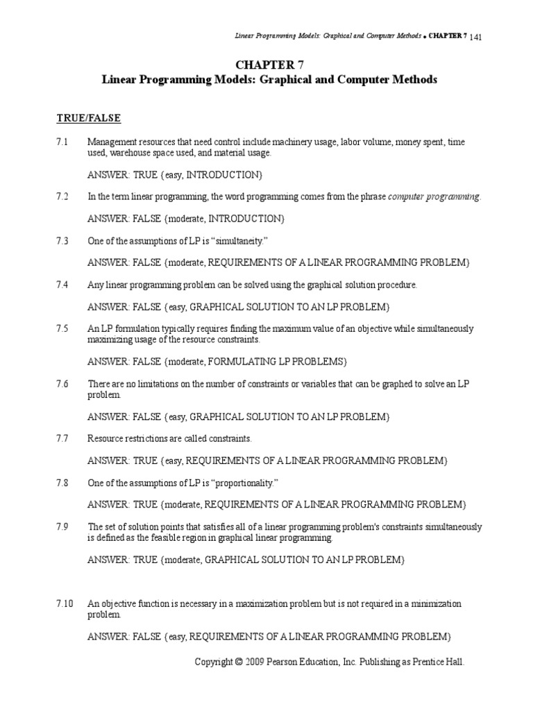 QM10 Tif ch07 | PDF | Linear Programming | Sensitivity Analysis