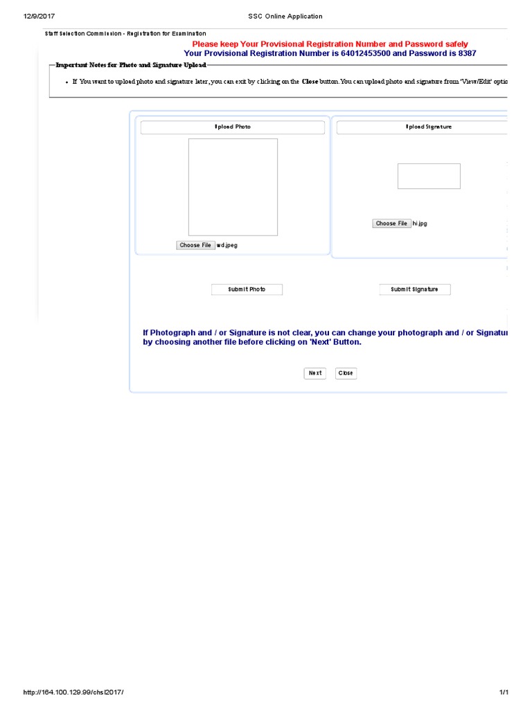 Staff Selection Commission: Your Provisional Registration Number Is ...