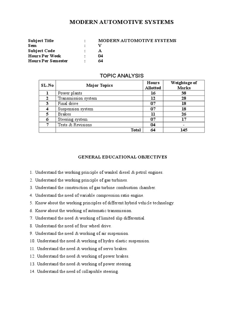 Modern Automotive Systems | PDF | Automatic Transmission | Transmission ...