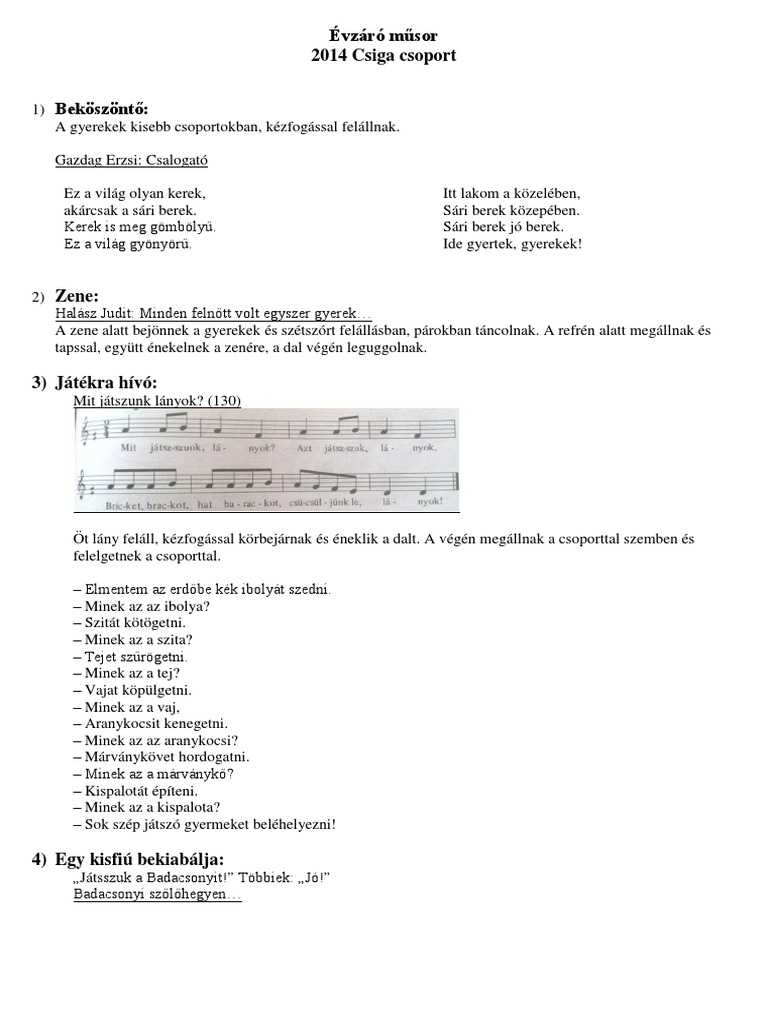 Évzáró Műsor 2014 | PDF