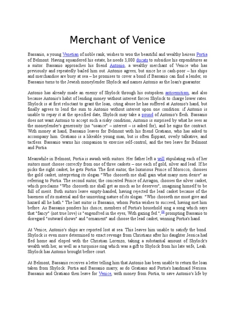 Merchant of Venice | PDF | The Merchant Of Venice | Comedy Plays