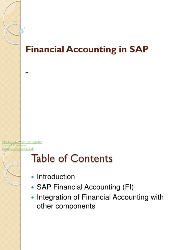 Financial Accounting in SAP | PDF | Enterprise Resource Planning ...