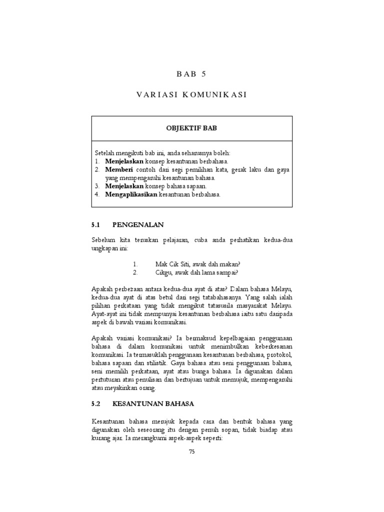 SBLM1053 - Bahasa Melayu Pengurusan Bab 5 | PDF