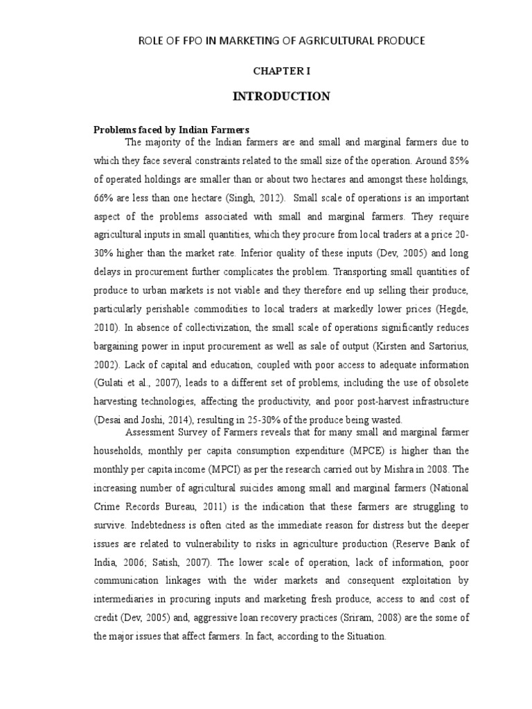 Role of Fpo in Marketing of Agricultural Produce | PDF | Market ...