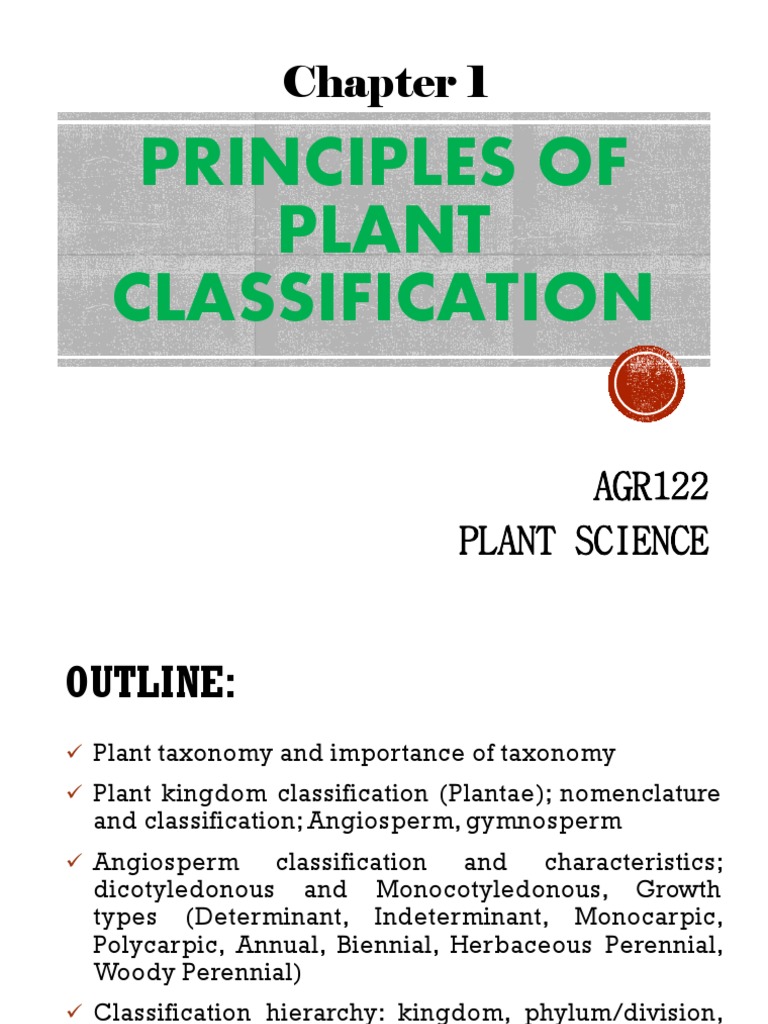 CHAPTER 1 Plant Classification Principles | Download Free PDF ...
